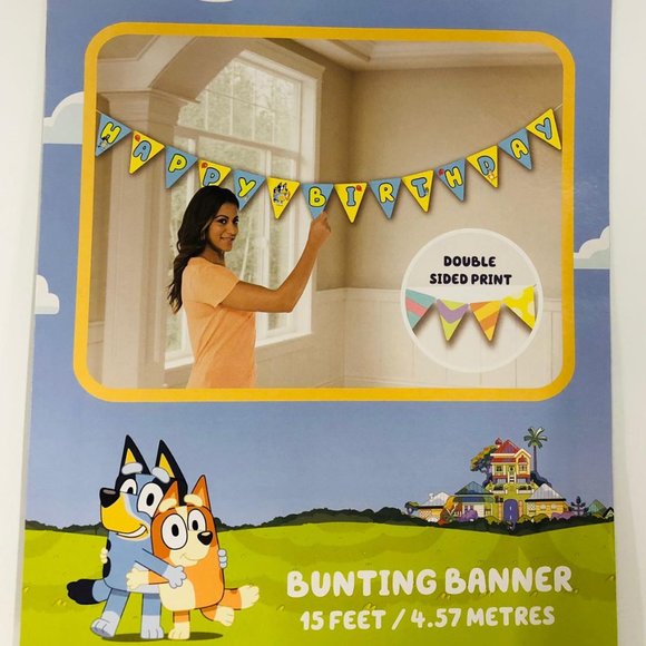 Bluey | Party Supplies | Bluey Themed Bunting Banners For Birthday ...